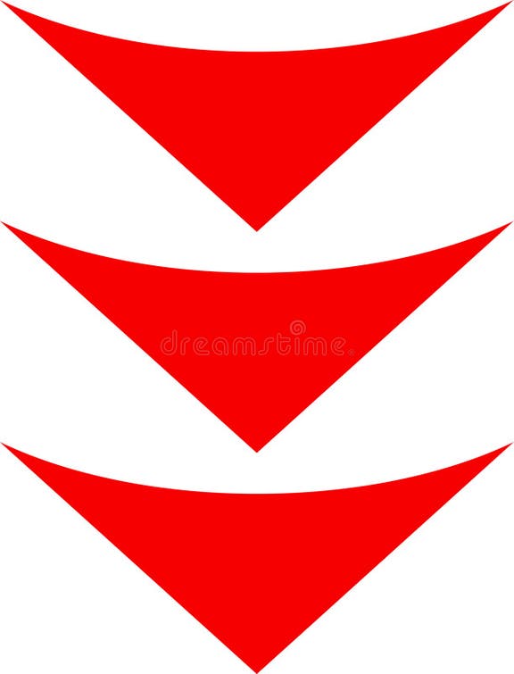 Icon Red Arrow Direction Down on a White Background Vector Illustration ...