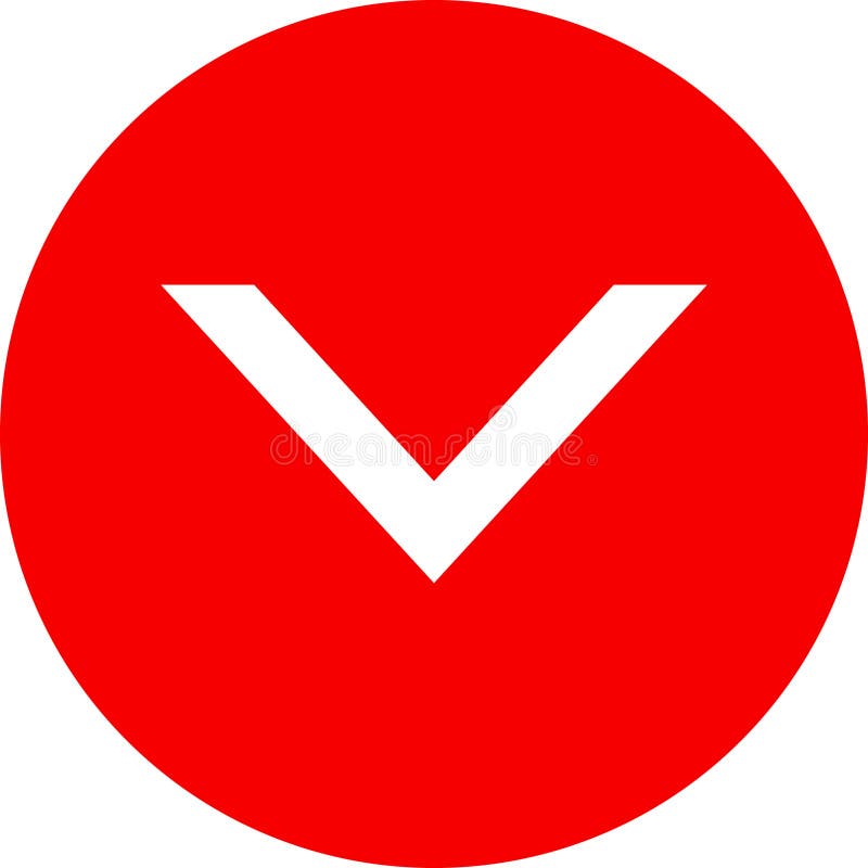 Icon Red Arrow Direction Down on a White Background Vector Illustration ...