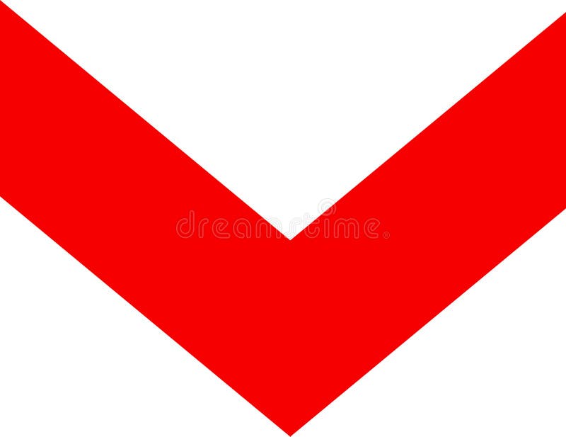 Icon Red Arrow Direction Down on a White Background Vector Illustration ...