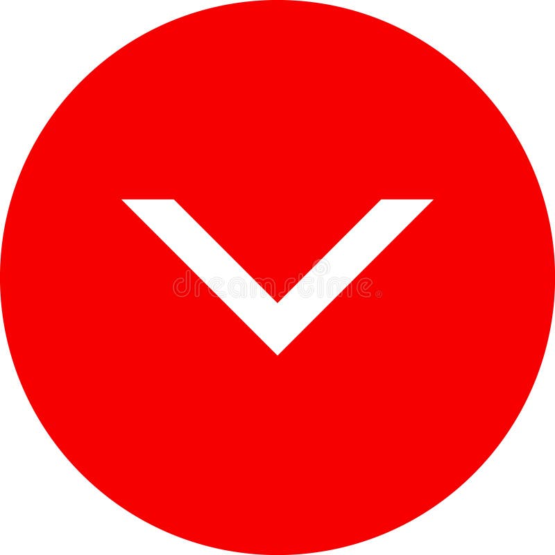 Icon Red Arrow Direction Down on a White Background Vector Illustration ...