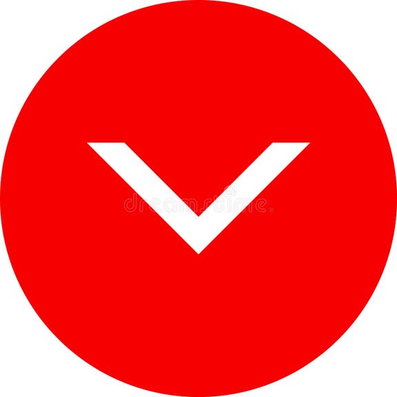 Icon Red Arrow Direction Down on a White Background Vector Illustration ...