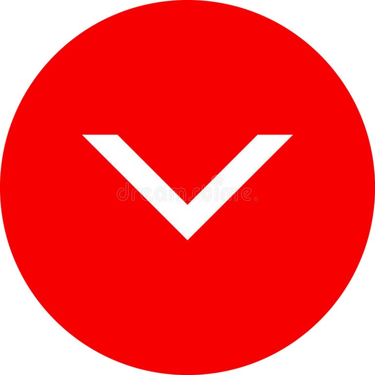 Icon Red Arrow Direction Down on a White Background Vector Illustration ...