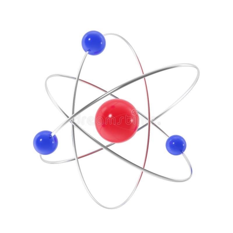 Icon red and blue atom. stock illustration. Illustration of blue - 66727648
