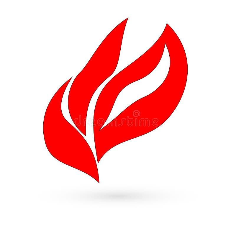 Icon of red fire. Raster stock illustration. Illustration of blaze ...