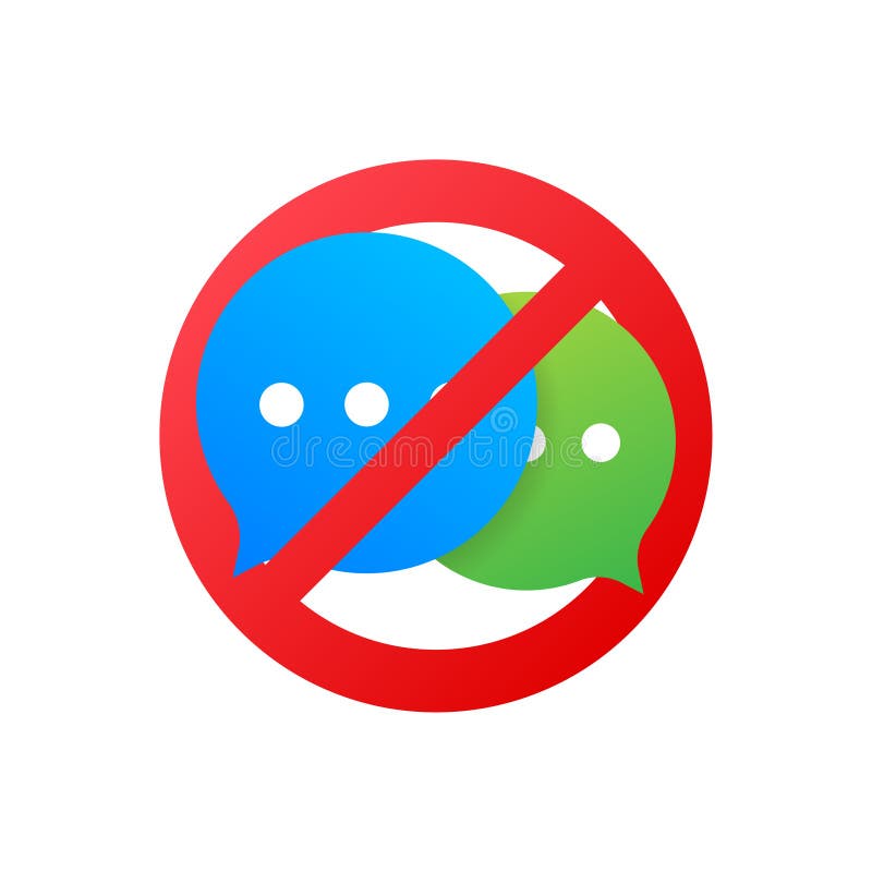 Icon with Red No Chatting. Vector Illustration. Stock Vector ...
