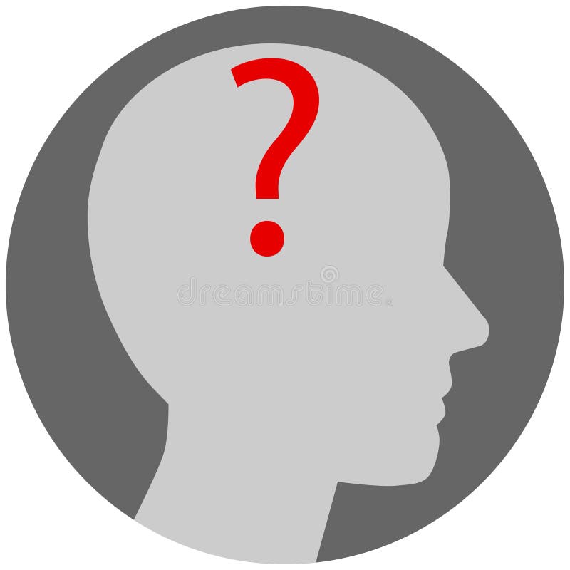 Icon Red Question Mark in the Head Icon Stock Illustration ...