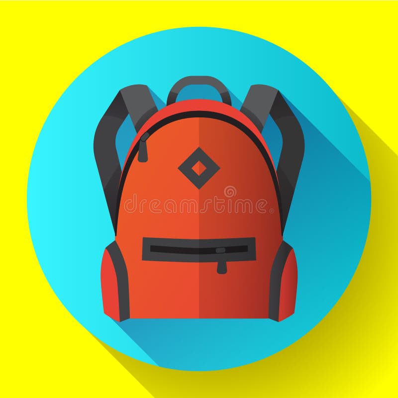 Icon of Bright Red School or Travel Backpack Stock Vector ...