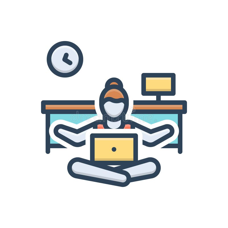 Color Illustration Icon for Reduce Stress, Decompress and Mental Stock ...