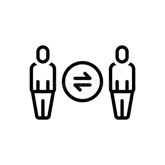 Black Line Icon for Referred, Indicate and Friend Stock Vector ...