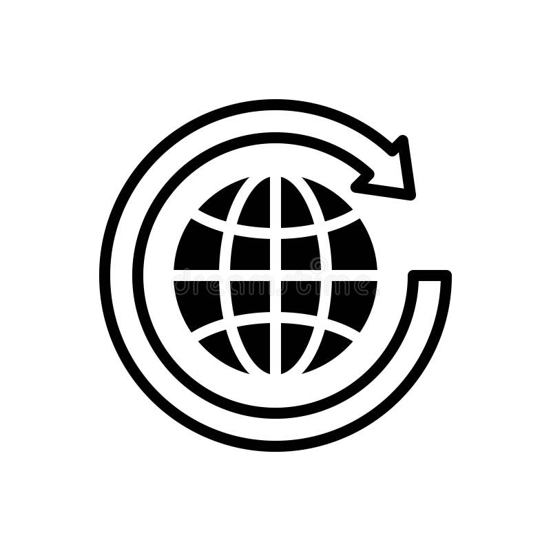 Black Solid Icon for Refresh, Freshen and Recommence Stock Vector ...