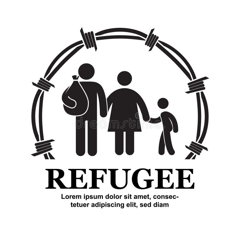 Refugee Icon Set. stock vector. Illustration of pictogram - 62575042