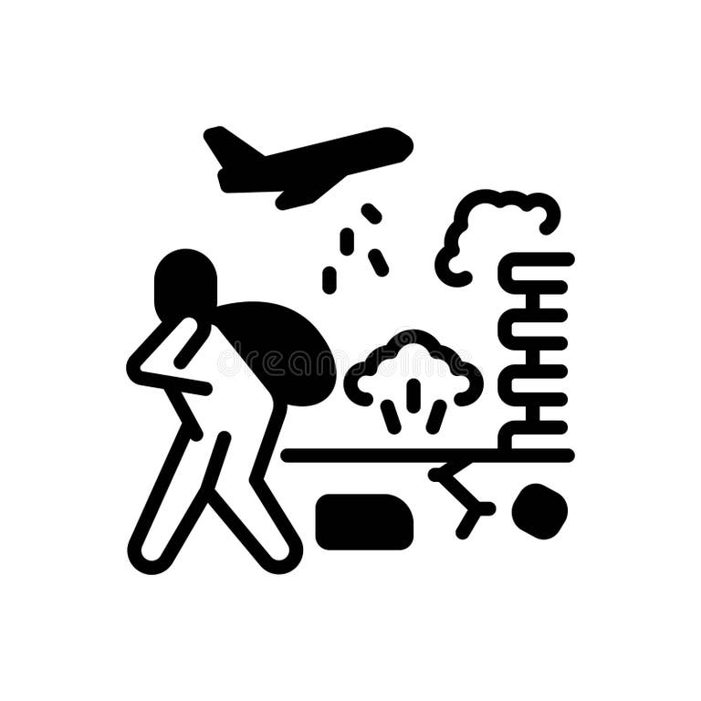 Black Solid Icon for Refugee, Fugitive and Expat Stock Illustration ...