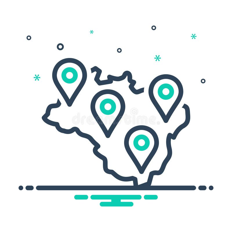 Mix Icon for Regional, Territorial and Location Stock Illustration ...