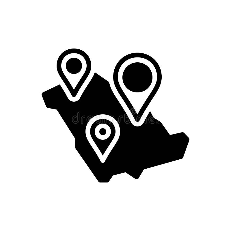 Black Solid Icon for Regions, Area and Territory Stock Vector ...