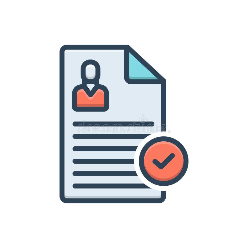 Color Illustration Icon for Register, Document and Acceptance Stock ...