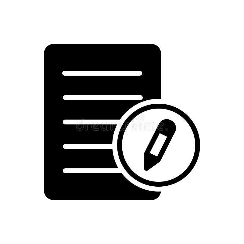 Black Solid Icon for Registration, Registry and Authority Stock Vector ...