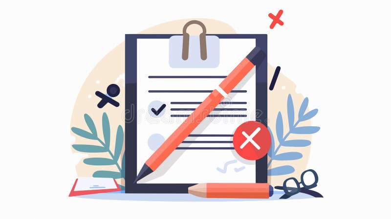 Professional Rejection Document Icon for Assessments and Reports Stock ...