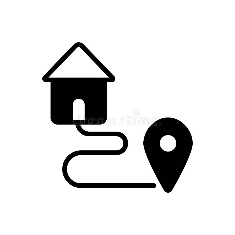 Black Solid Icon for Relocation, Move and Address Stock Illustration ...