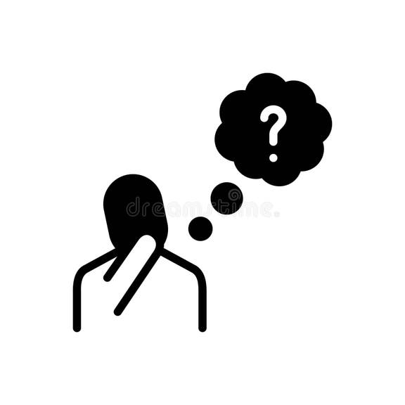 Black Solid Icon for Remembered, Memory and Recall Stock Vector ...