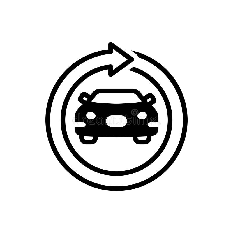 Black Solid Icon for Renewal, Renovation and Car Stock Vector ...