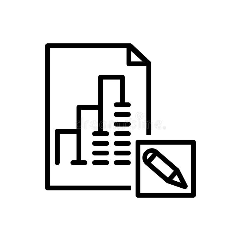 Black Line Icon for Report, Editor and Bloogging Stock Vector ...