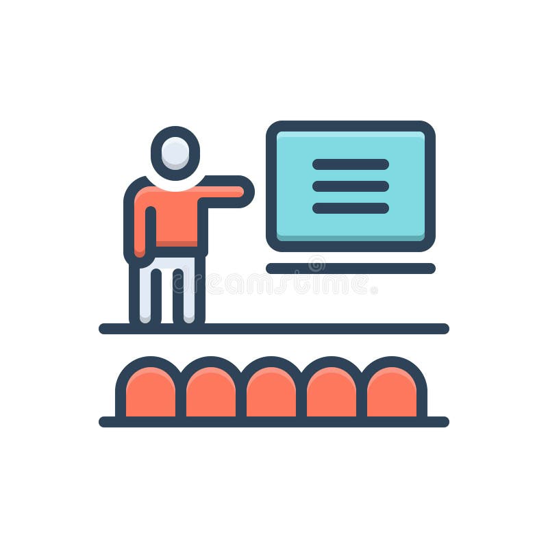 Color Illustration Icon for Represent, Presentation and Teacher Stock ...