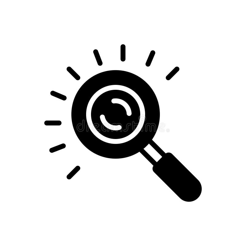 Black Solid Icon for Represent, Search and Explorer Stock Vector ...