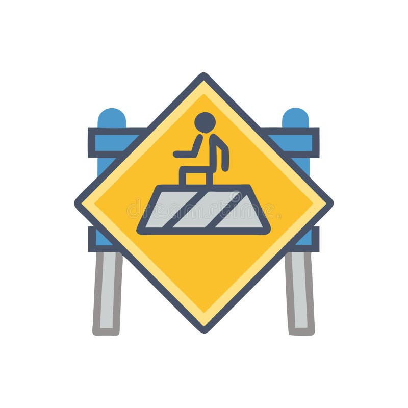 Construction Sign Design Icon for Site Direction Stock Illustration ...