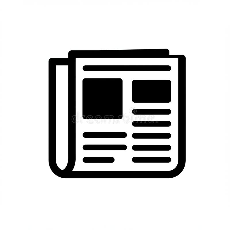 Icon Representation of a Folded Newspaper Stock Illustration ...