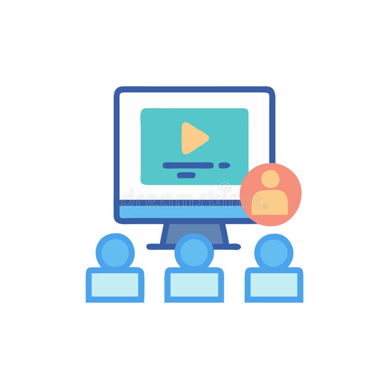 Digital Classroom Icon for Modern Education Stock Illustration ...