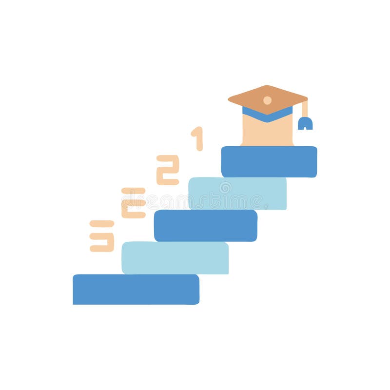 Educational Steps Icon for Learning Progress Stock Illustration ...