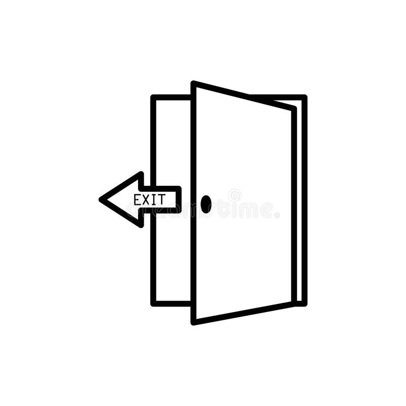 An Icon Representing an Exit or Escape Route, Often Used in Signage ...