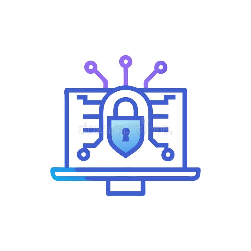 Innovative Cybersecurity Technology Icon Stock Photo - Illustration of ...