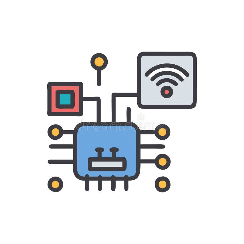 Icon of IoT Platform for Connectivity Stock Illustration - Illustration ...