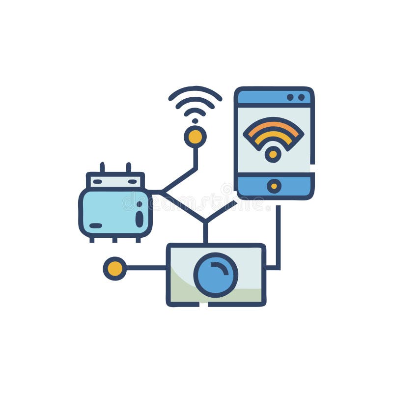 Icon of IoT for Home Automation Stock Illustration - Illustration of ...