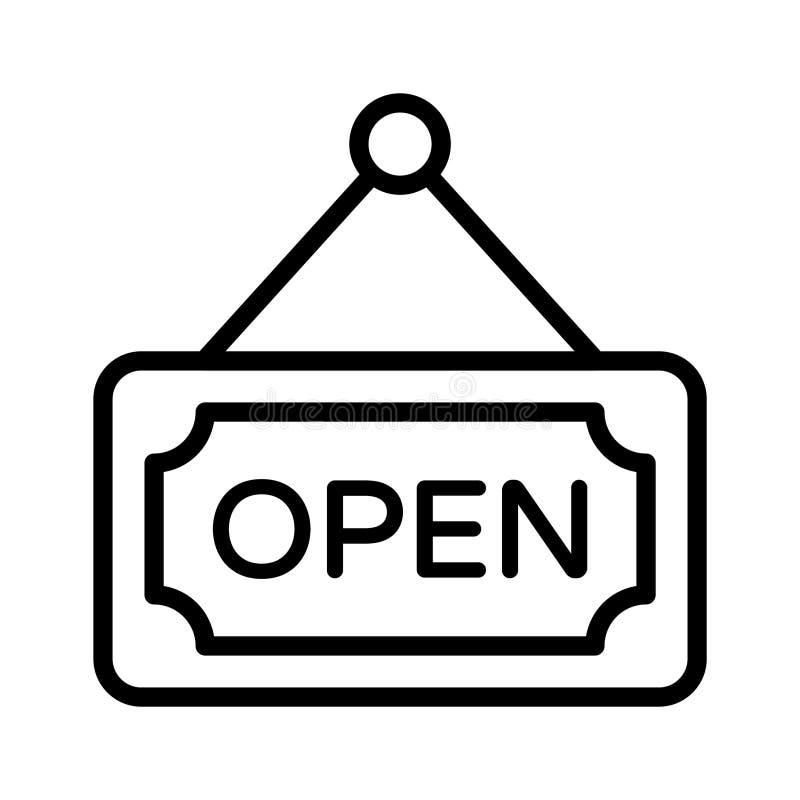 Icon Representing an Open Sign for Stores Stock Vector - Illustration ...