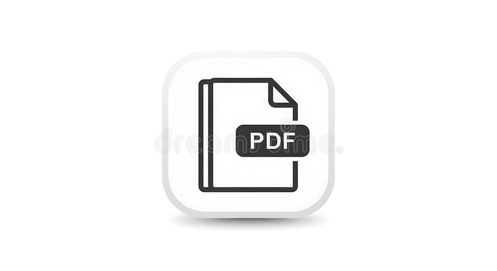 Icon Representing a PDF File. Features a Simplistic, Stylized Document ...