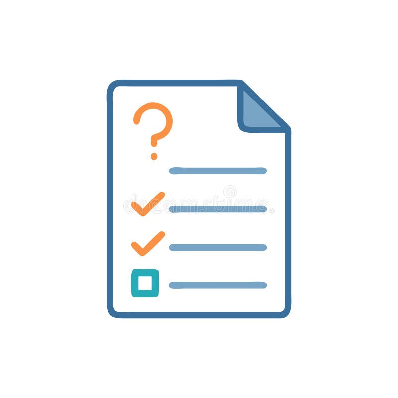 Question Paper Icon for Assessment Stock Illustration - Illustration of ...