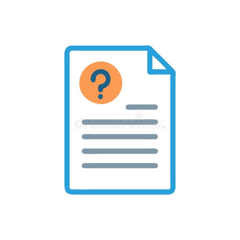 Question Paper Icon for Educational Use Stock Illustration ...