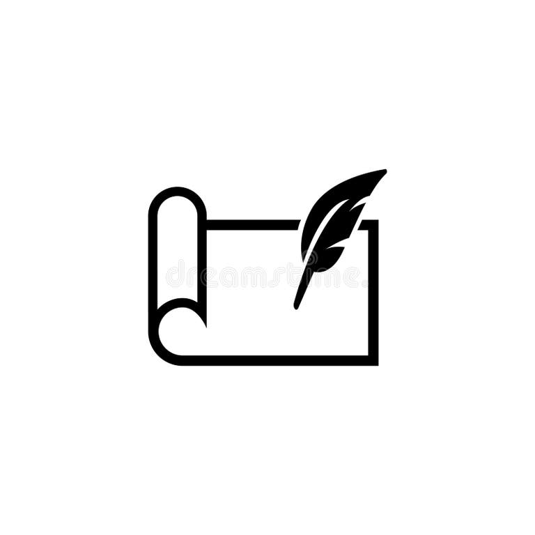 Icon Representing Quill and Paper, Ideal for Writing, Editing, and ...