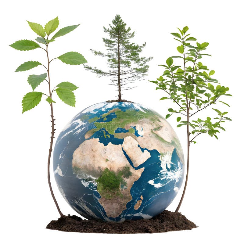 Earth Reforestation Icon Isolated on White Background Stock ...