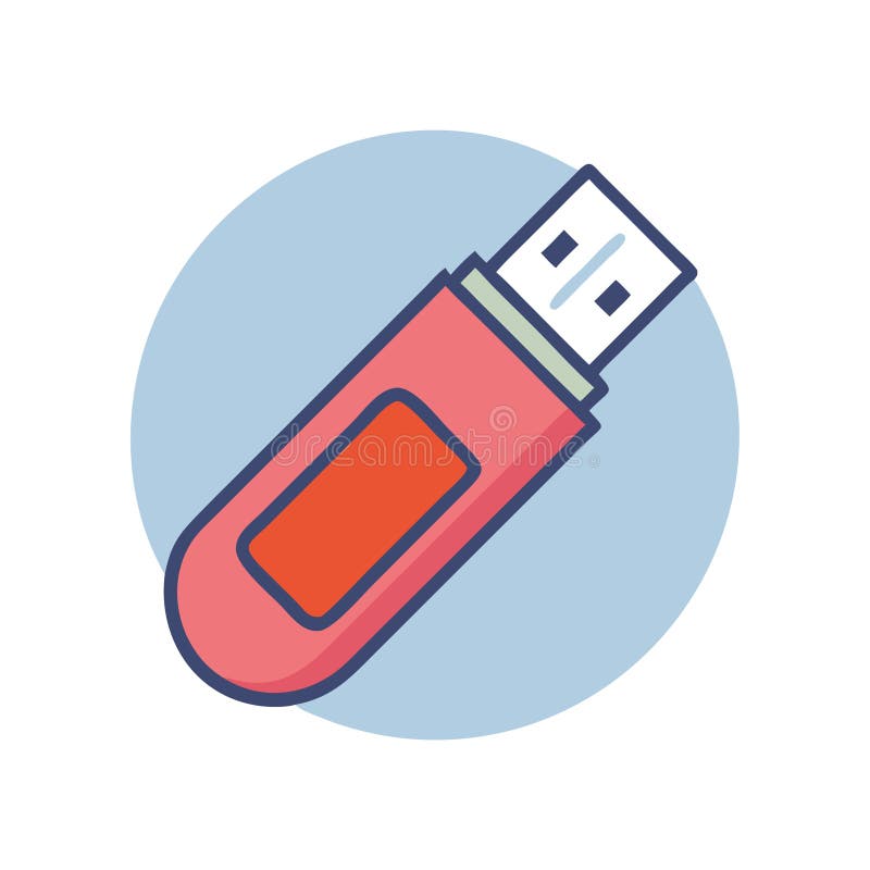 USB Flash Drive Icon for Data Storage Stock Vector - Illustration of ...