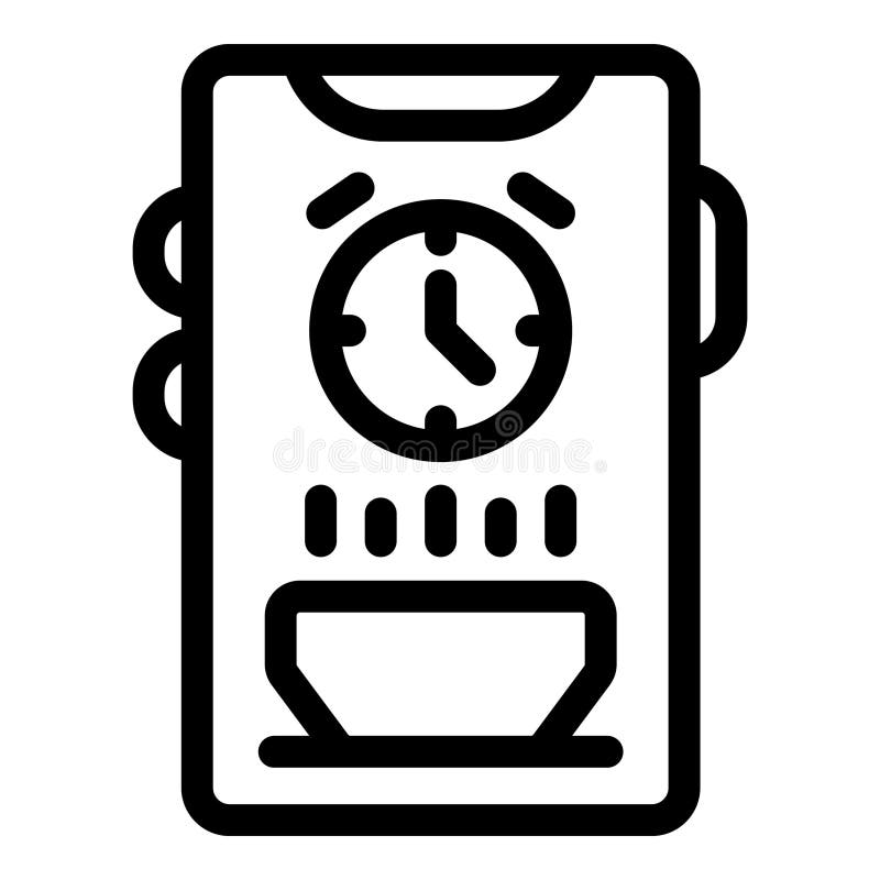 This Icon Represents a Coffee Machine Interface Showing the Clock and ...