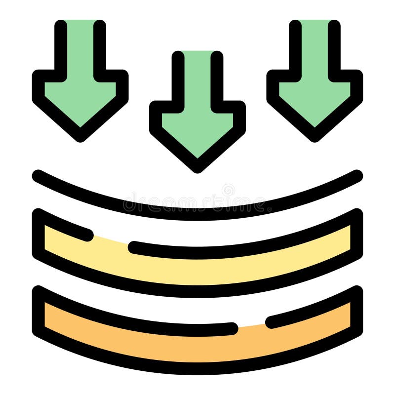 Three Arrows Pointing Down To Three Horizontal Lines Showing ...