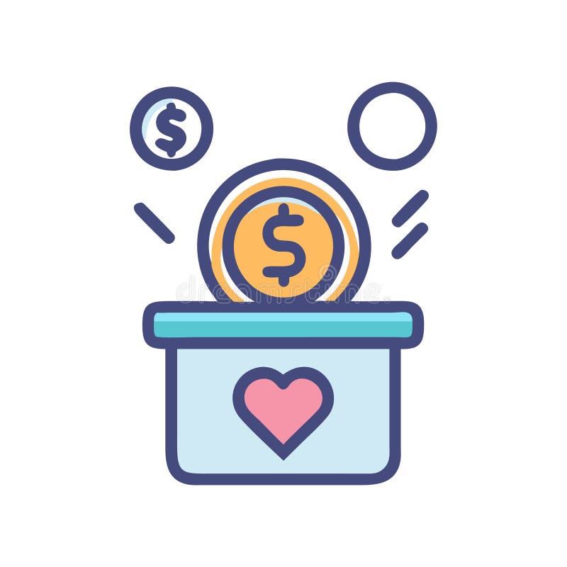 Fundraising Icon for Financial Support Stock Vector - Illustration of ...