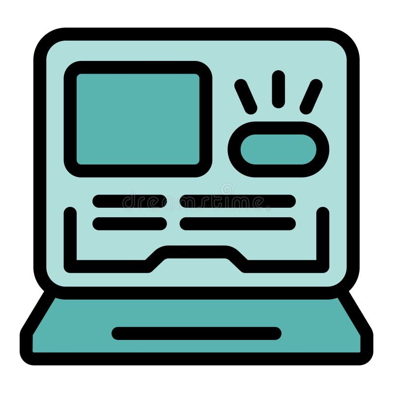 Laptop Showing Website Design Program Interface Icon Stock Illustration ...