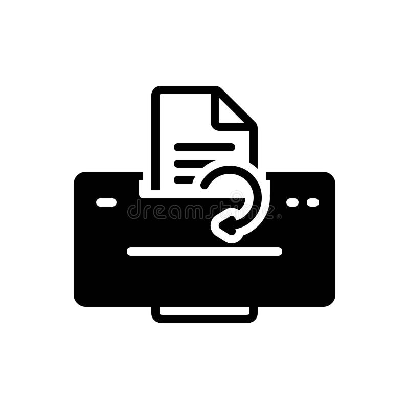 Black Solid Icon for Reprint, Copy and Mimeograph Stock Illustration ...