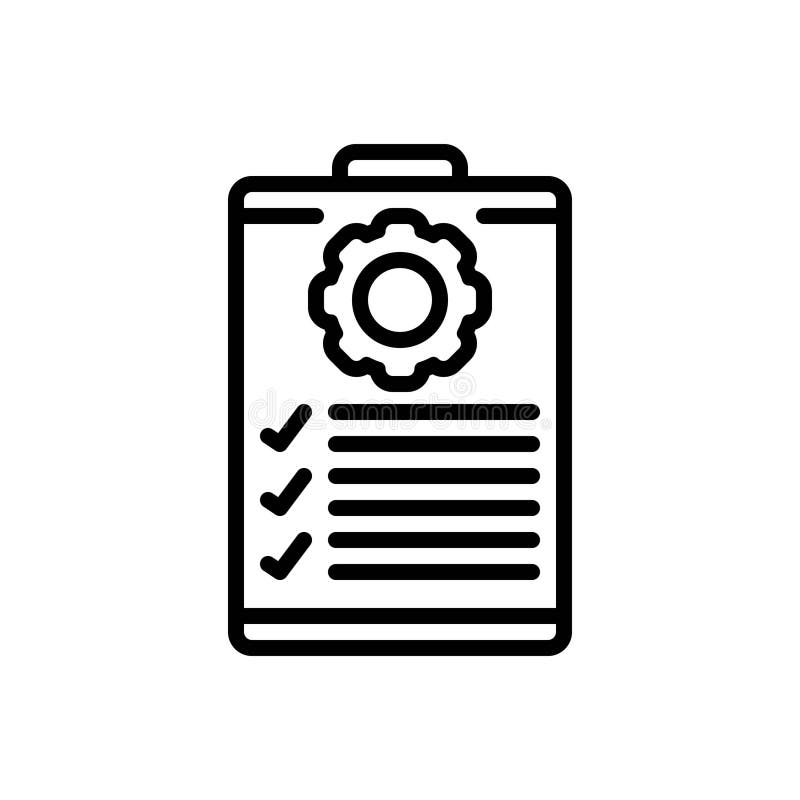Black Line Icon for Requirement, Demand and Rule Stock Illustration ...