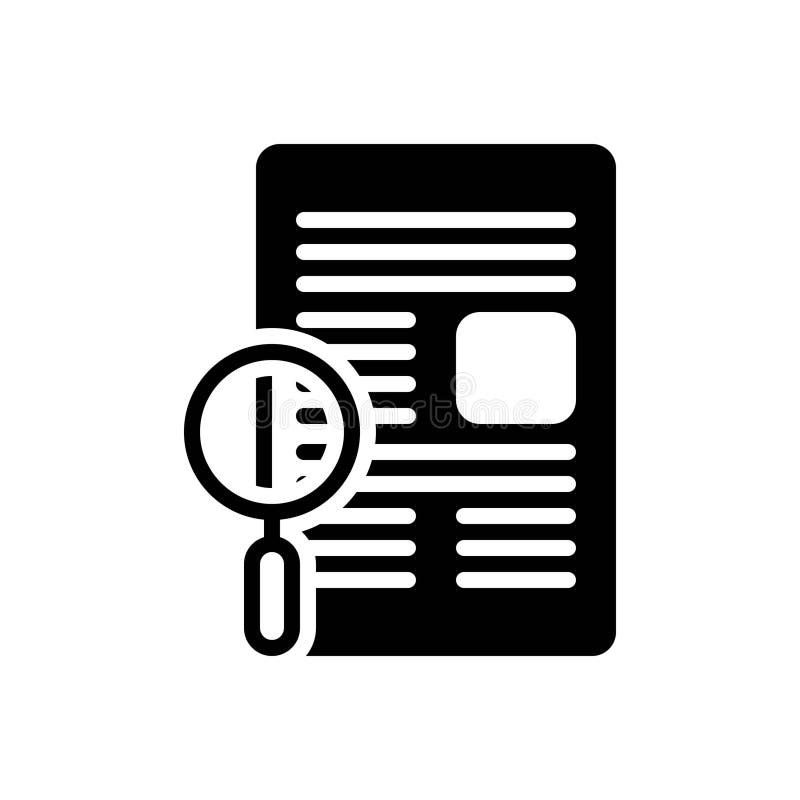 Black Solid Icon for Research, Investigation and Find Stock Vector ...