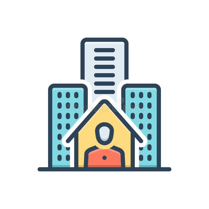 Color Illustration Icon for Resident, Inhabitant and Denizen Stock ...